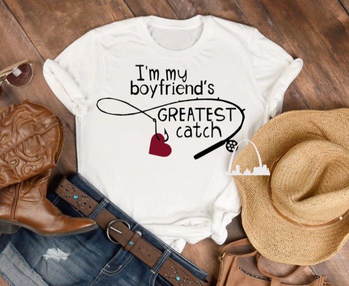 I'm my boyfriend's greatest catch fishing pole dxf png | Etsy