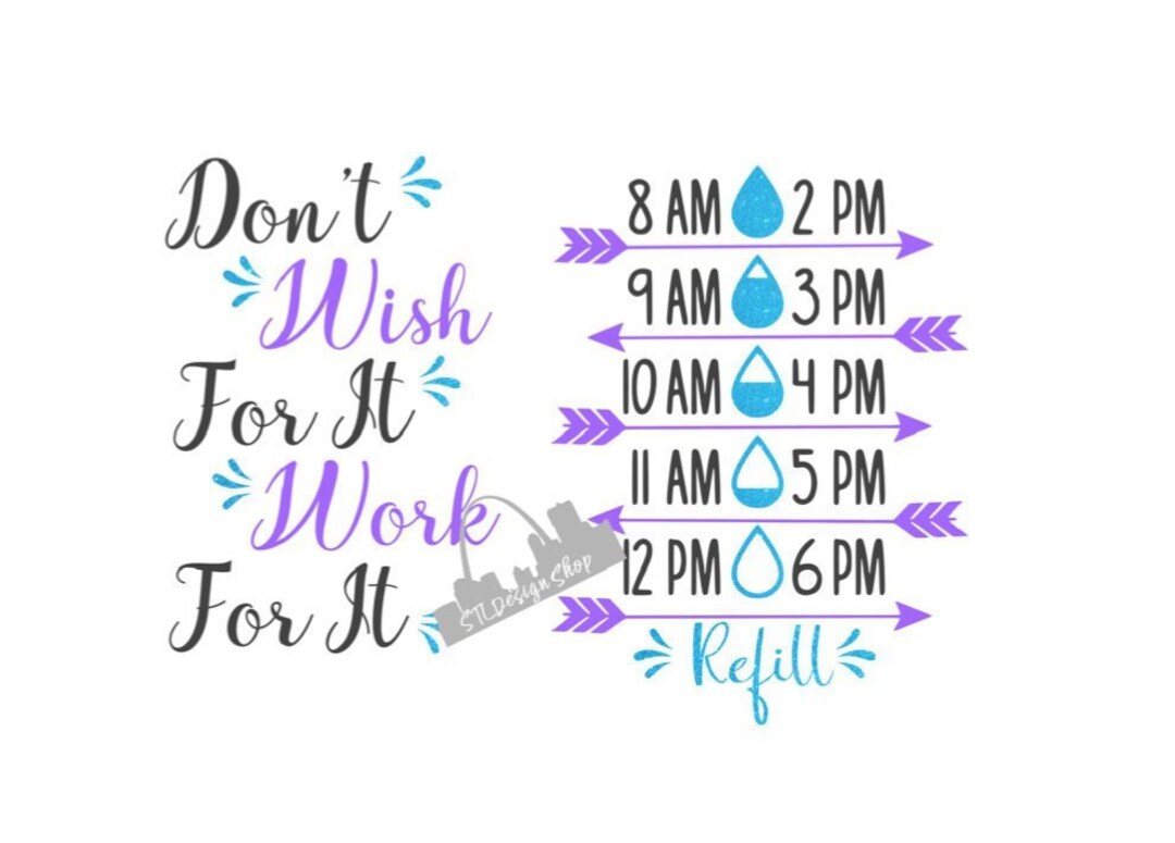 Water Bottle Svg Cut File, Water Drinker H20 Svg for Water Cup Tumbler ...