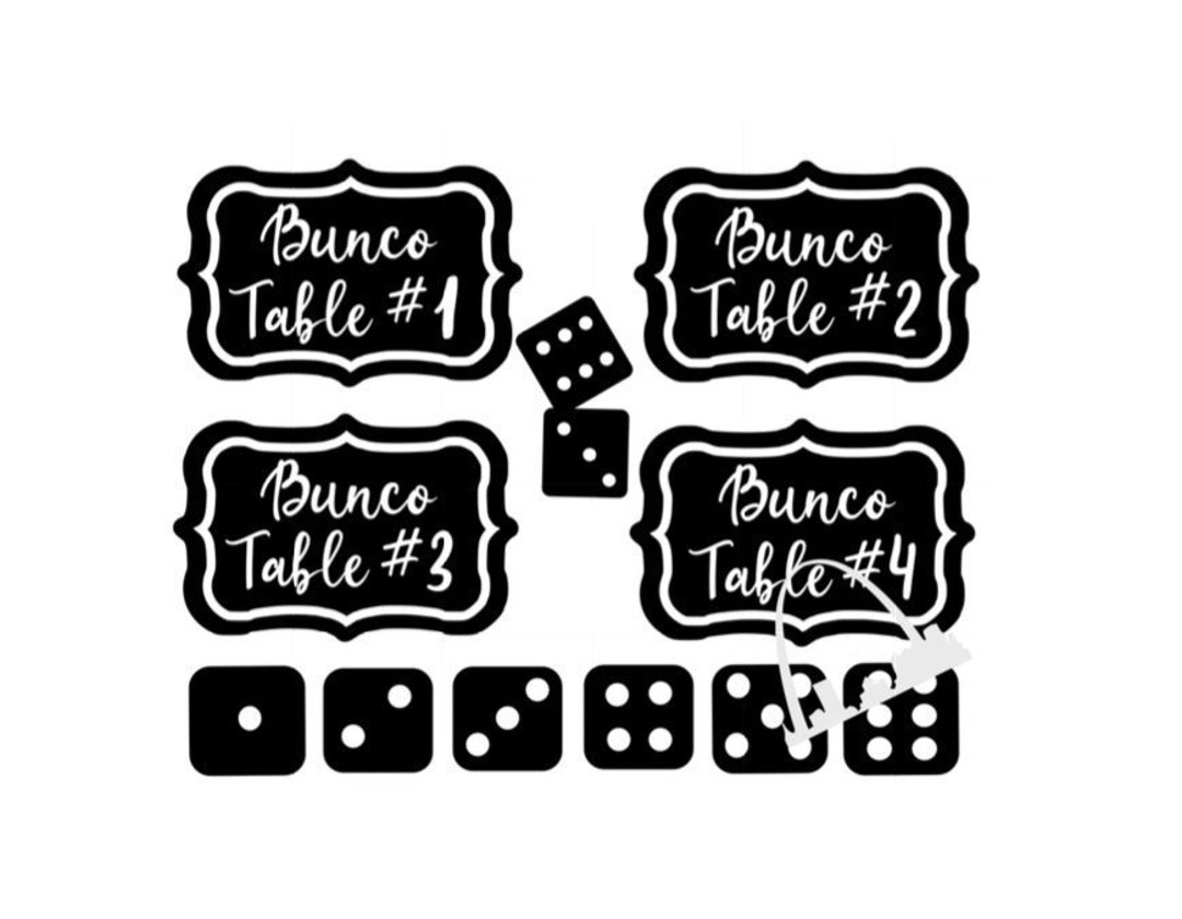 Bunco Table Labels SVG File Dice Game Svg Cut File Printable Table ...