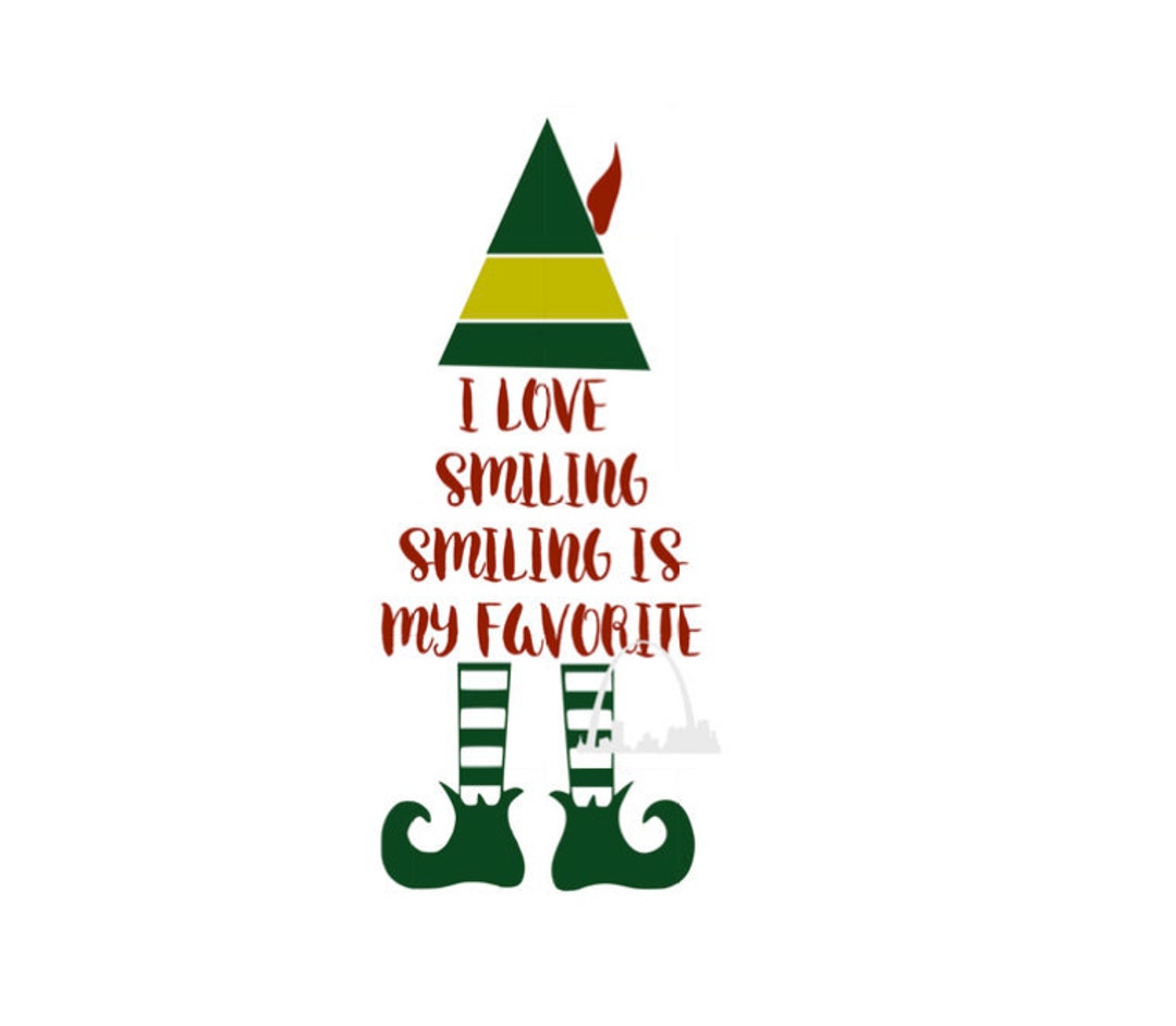 Elf Movie Christmas Winter Themed T-shirts Smiling is My Favorite Png ...
