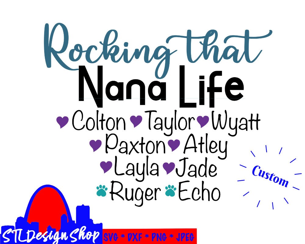 Personalized Nana Life SVG Custom Rocking That Nana Life With | Etsy