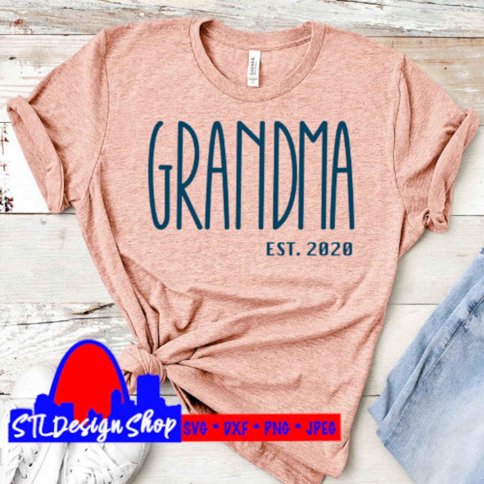 Grandma Est. 2020 Svg Dxf Png Jpeg Cut File Gaga Nana | Etsy