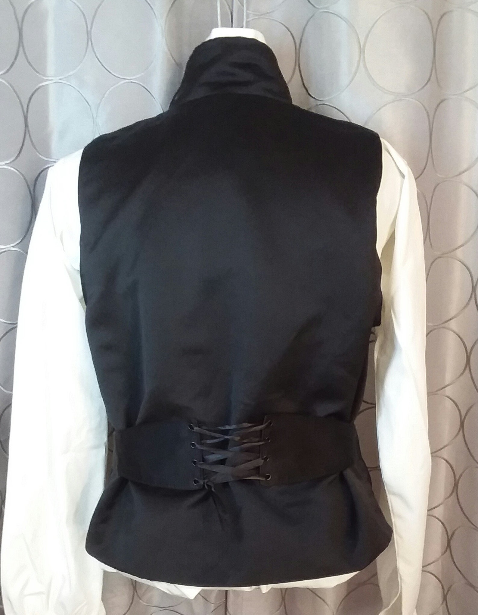 Mens English Regency Double Breasted Vest in Black Satin - Etsy