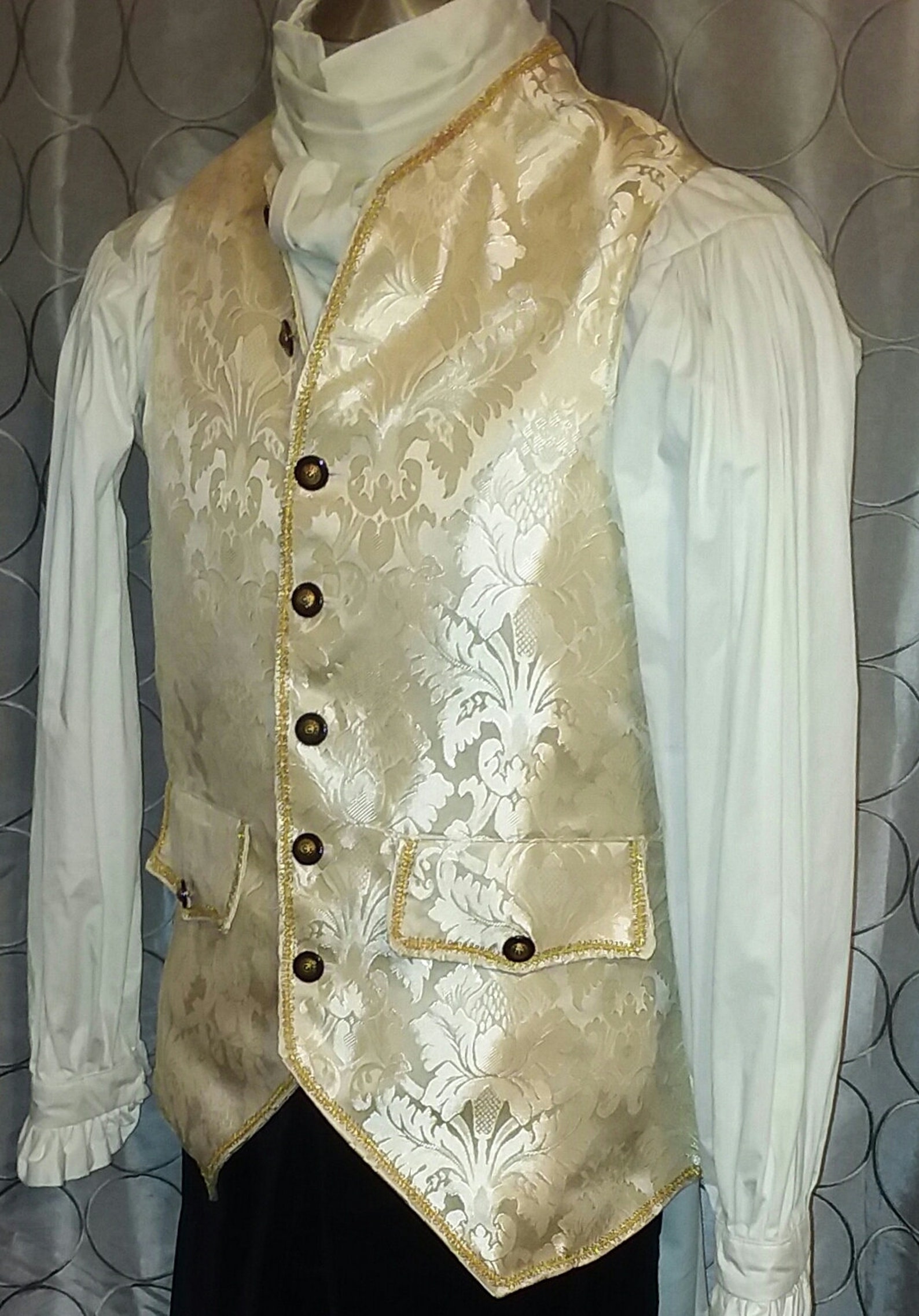 Mans 18th Century Rococo Suit Ensemble in 4 Pieces Black Satin - Etsy