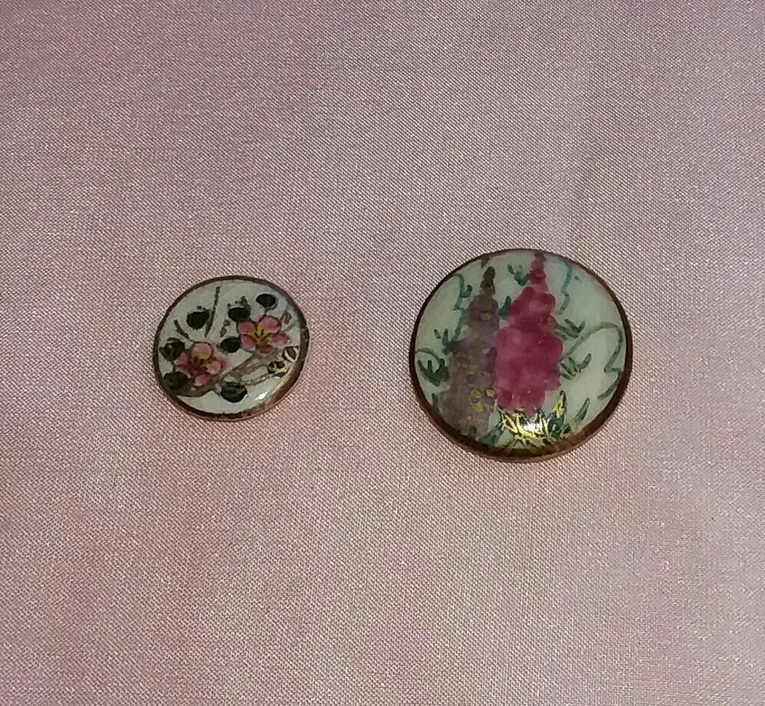 Vintage Satsuma Buttons in Cream With Gold Accents - Etsy