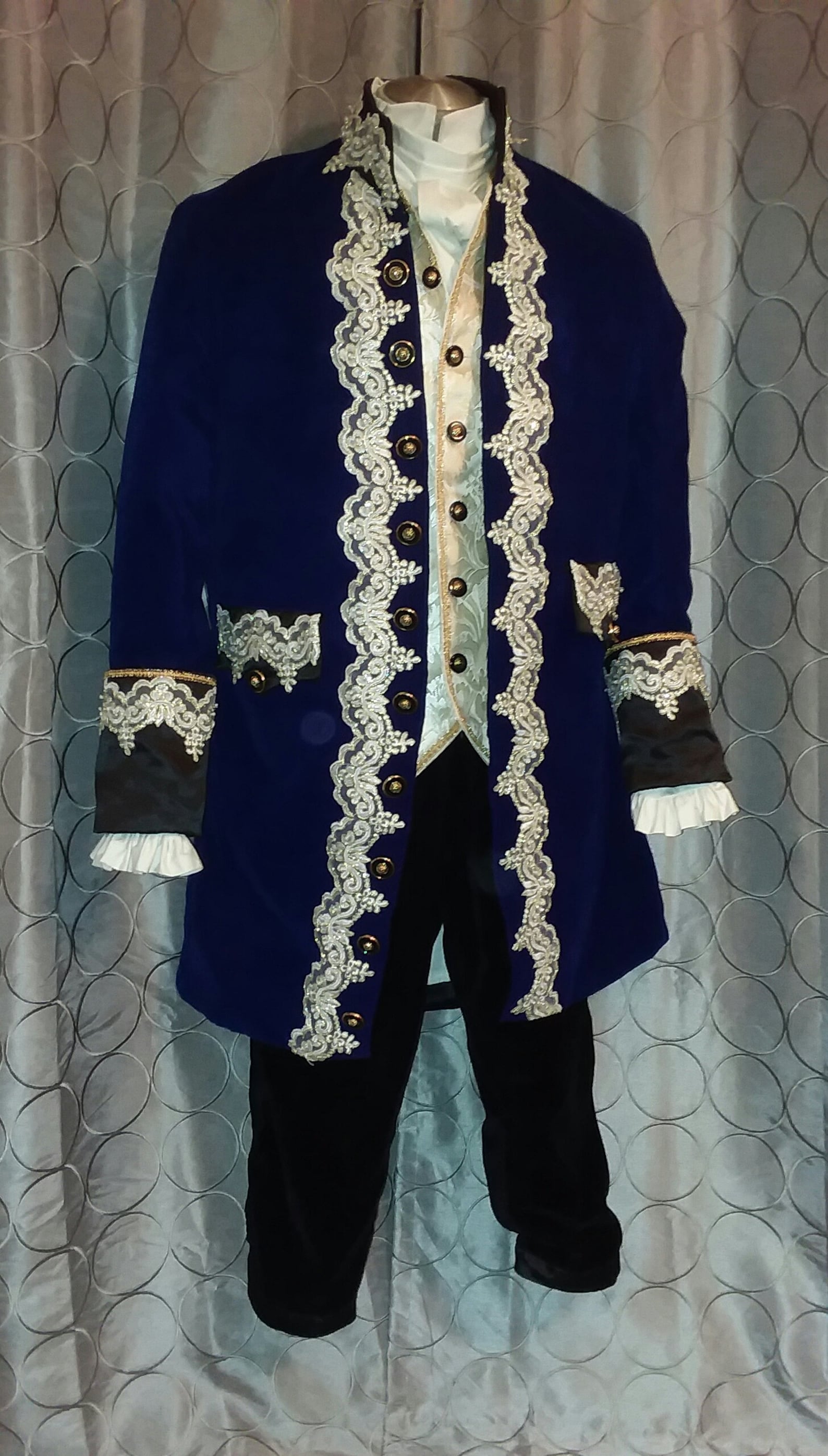 Mans 18th Century Rococo Suit Ensemble in 4 Pieces Black Satin - Etsy