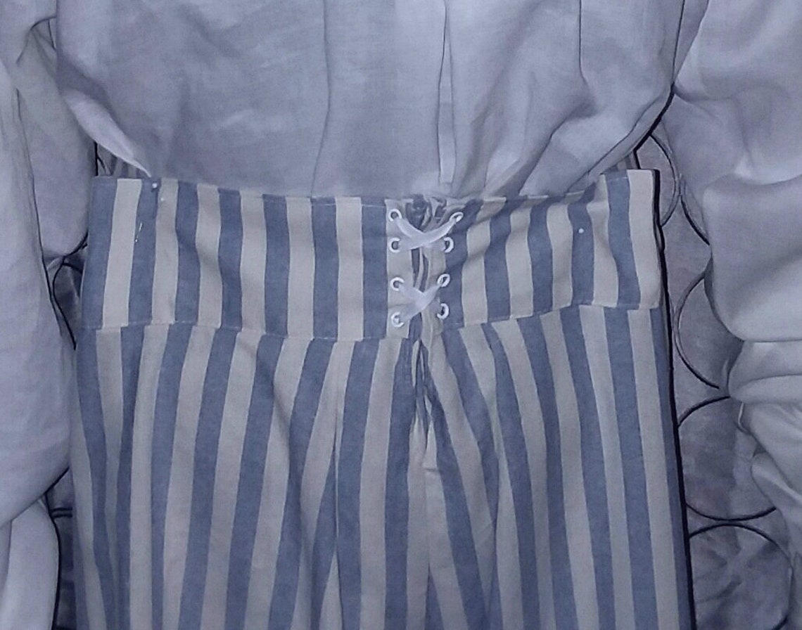 Summertime English Regency Fall Front Trousers in Blue and - Etsy