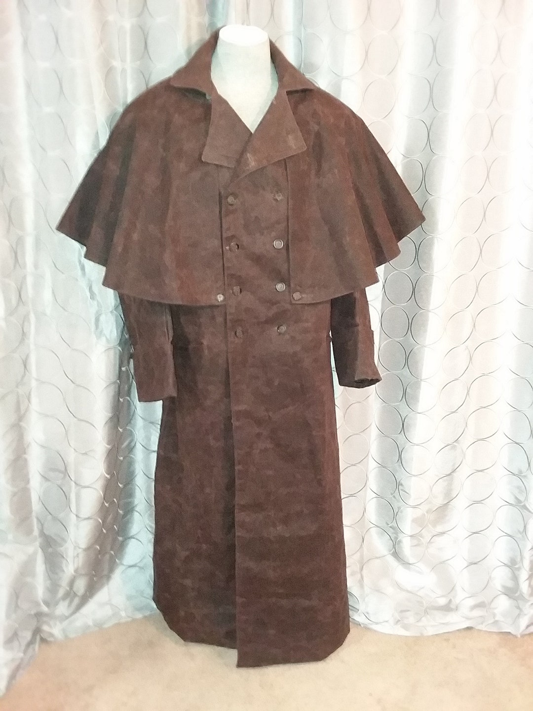 18th Century Victorian Greatcoat in Waxed Cotton With Detachable Cape ...
