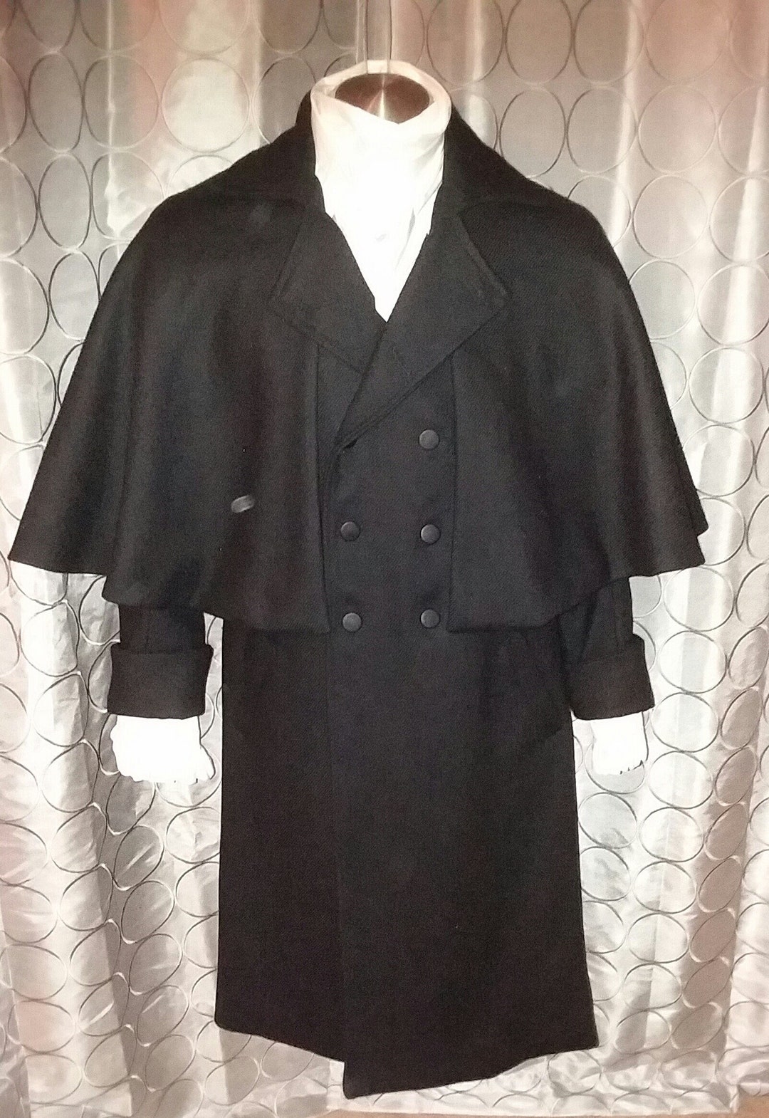 Mans English Regency Double Breasted Inverness Greatcoat Steampunk ...