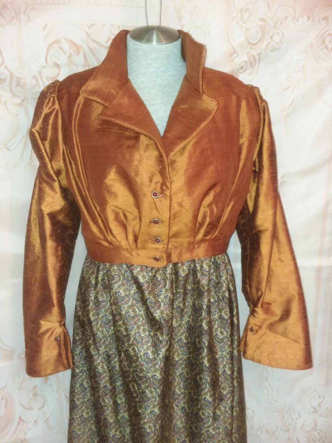 English Regency Spencer Jacket in Copper Silk Dupioni - Etsy
