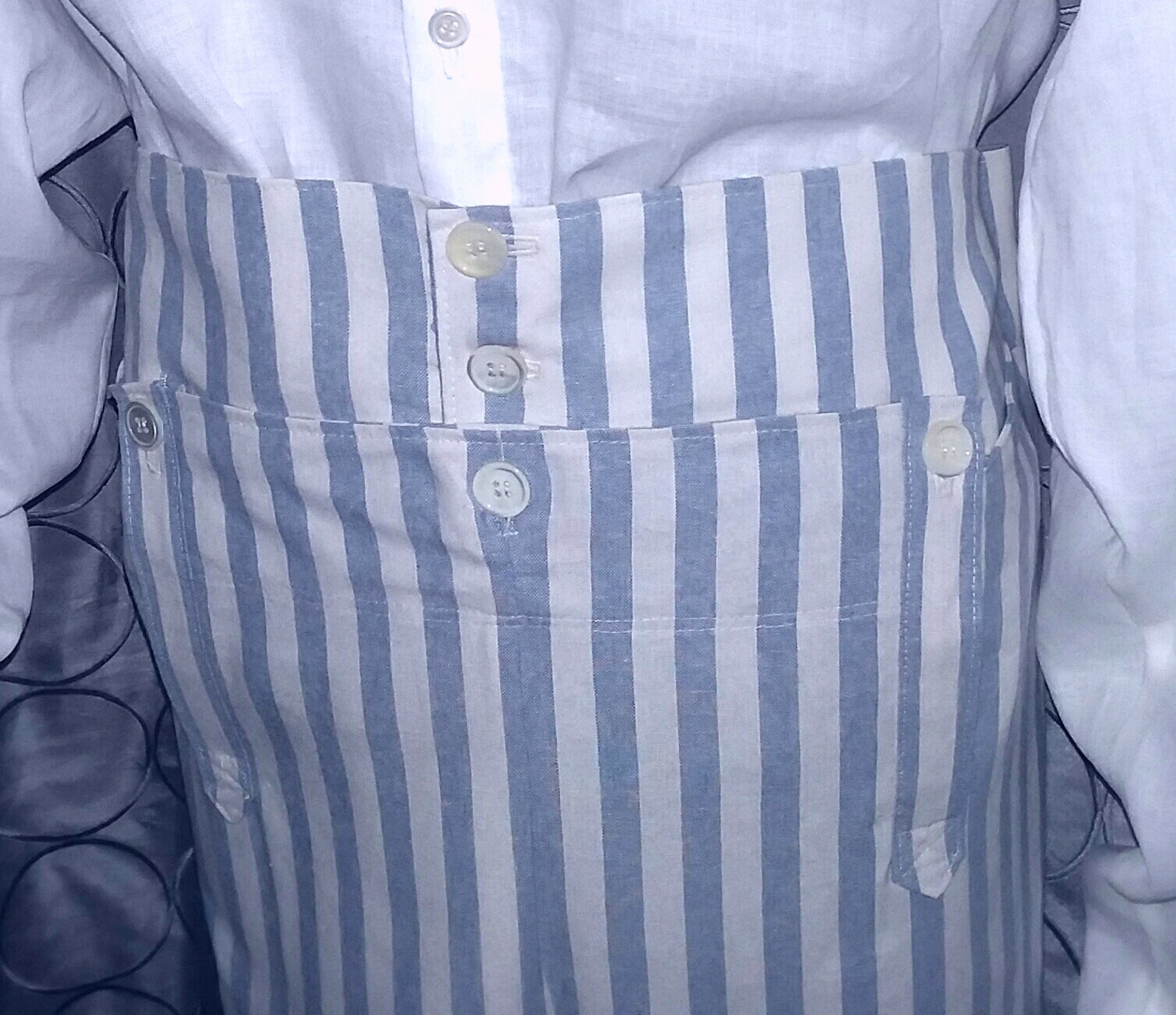 Summertime English Regency Fall Front Trousers in Blue and - Etsy