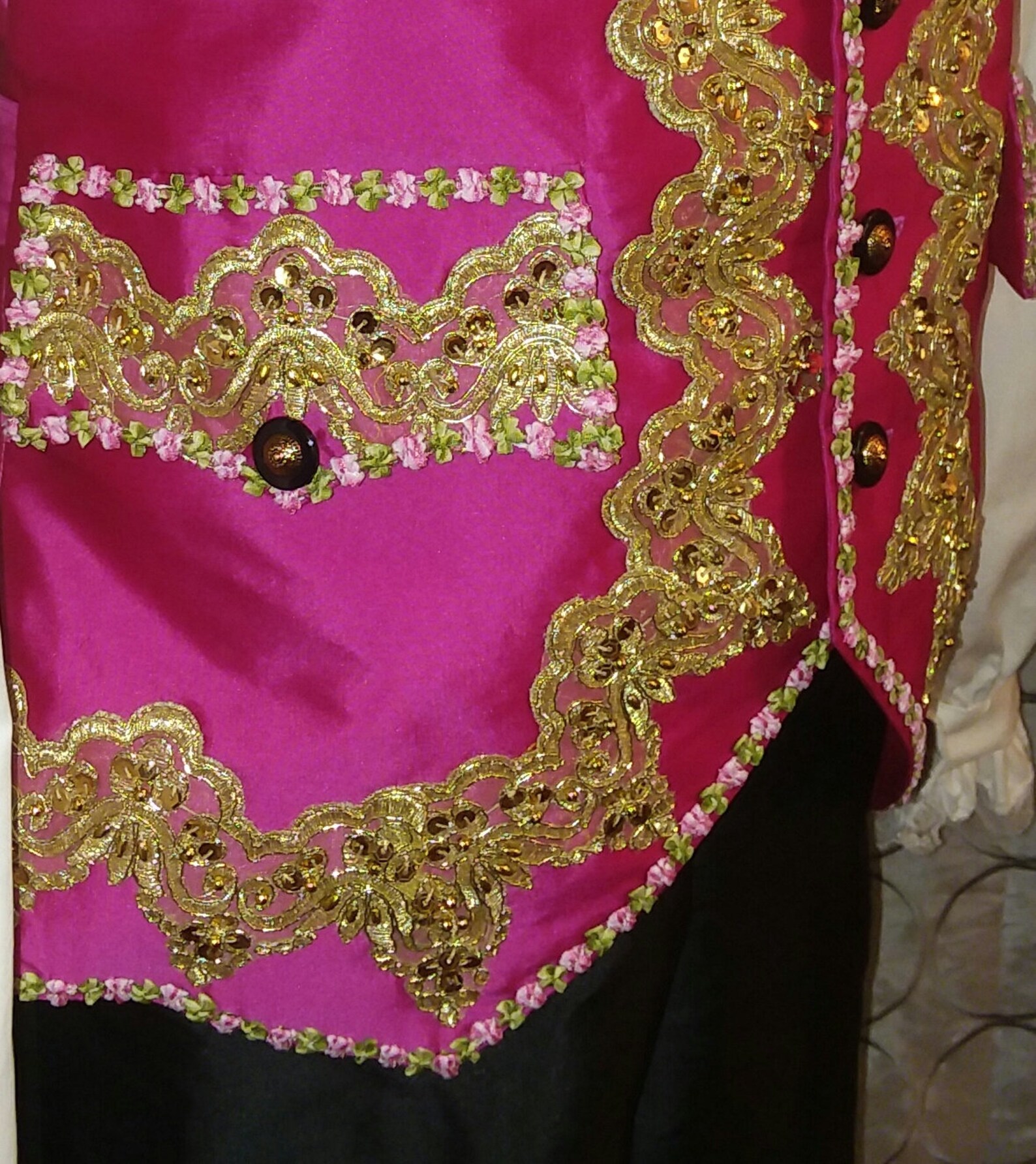 Mans 18th Century Rococo Suit Ensemble in 4 Pieces Black Satin - Etsy