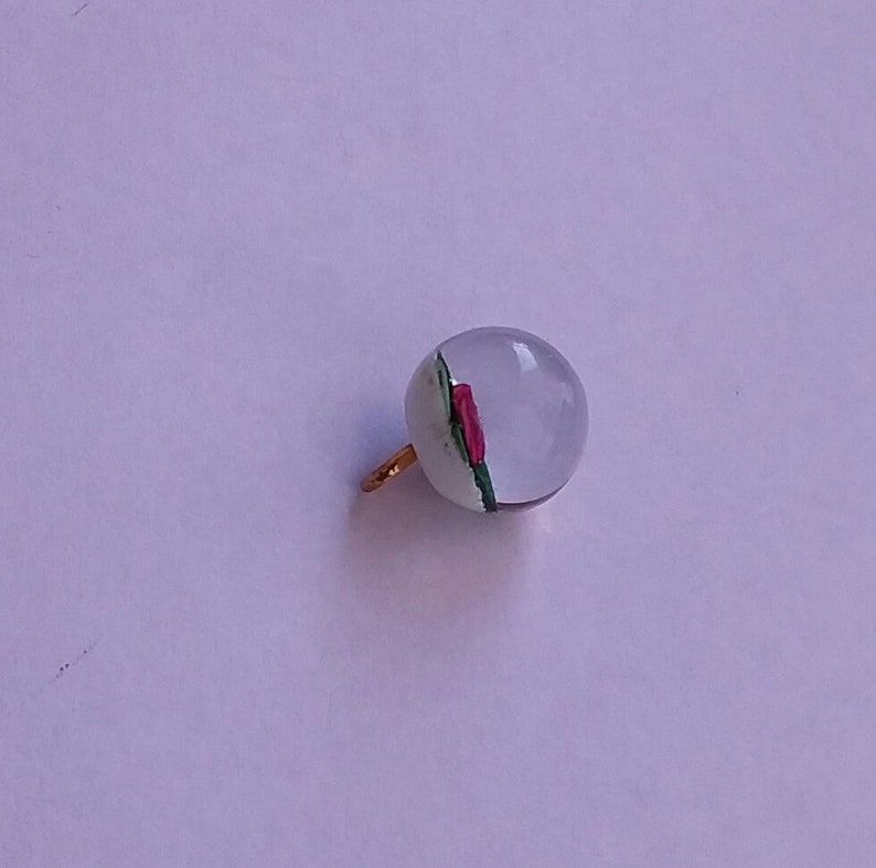 Vintage Murano Glass Ball Buttons With Pink Roses From - Etsy