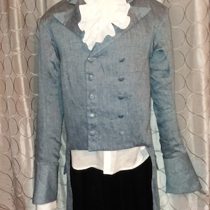 18th Century English Regency Shirt Extra High Collar Neck Ruffles With ...