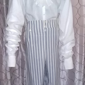 18th Century English Regency Shirt Extra High Collar Neck Ruffles With ...