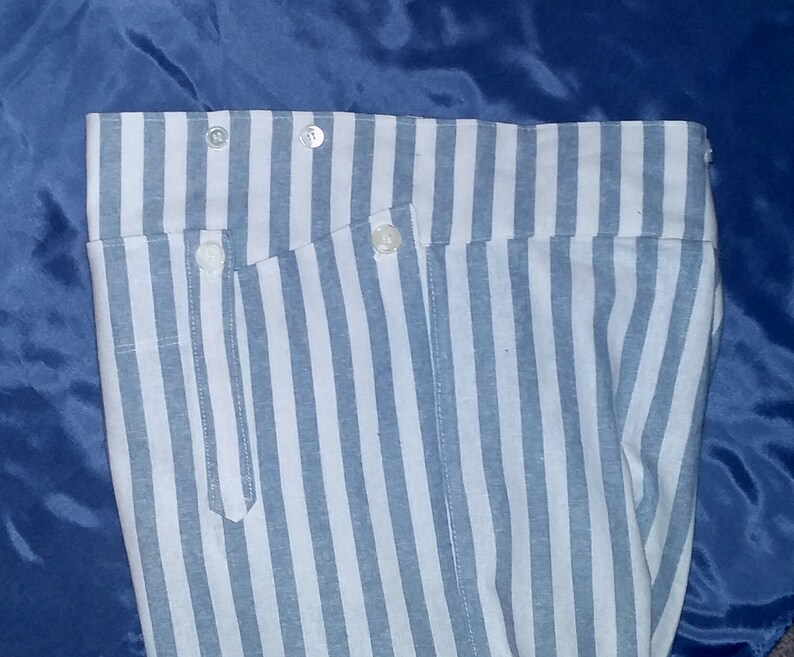 Summertime English Regency Fall Front Trousers in Blue and White ...