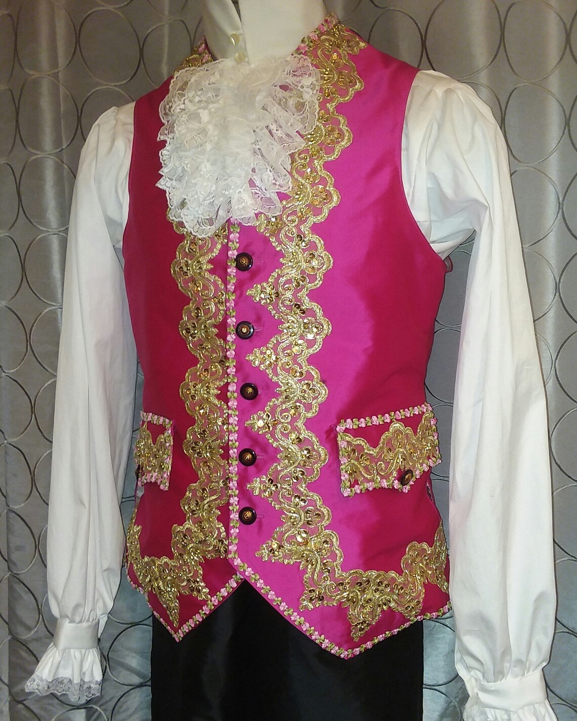 Mans 18th Century Rococo Suit Ensemble in 4 Pieces Black Satin - Etsy