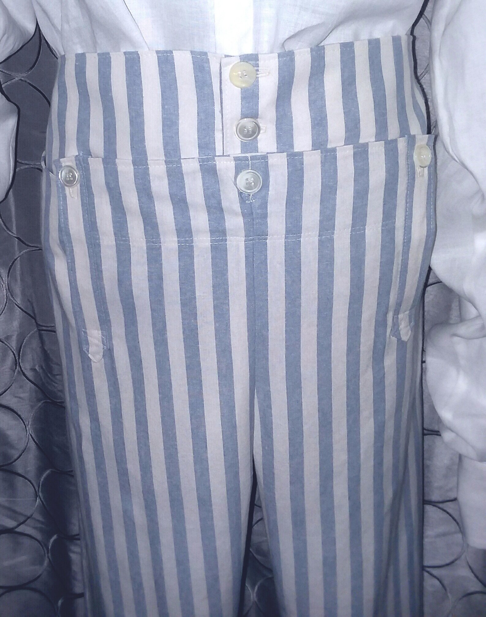 Summertime English Regency Fall Front Trousers in Blue and - Etsy