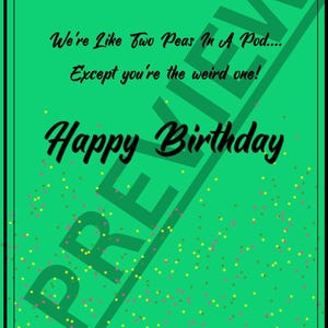 2 Peas in A Pod Birthday Card - Etsy
