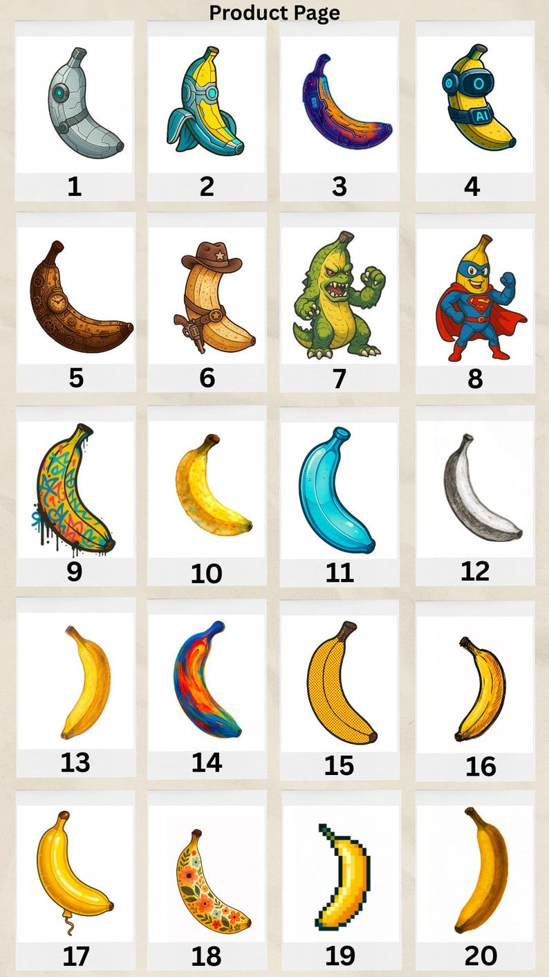 Banana Stickers Funny Fruit Decals Pop Culture Character Art Tropical ...