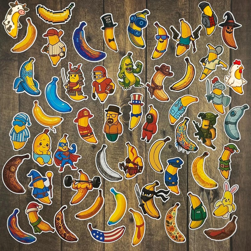 Banana Sticker - Etsy
