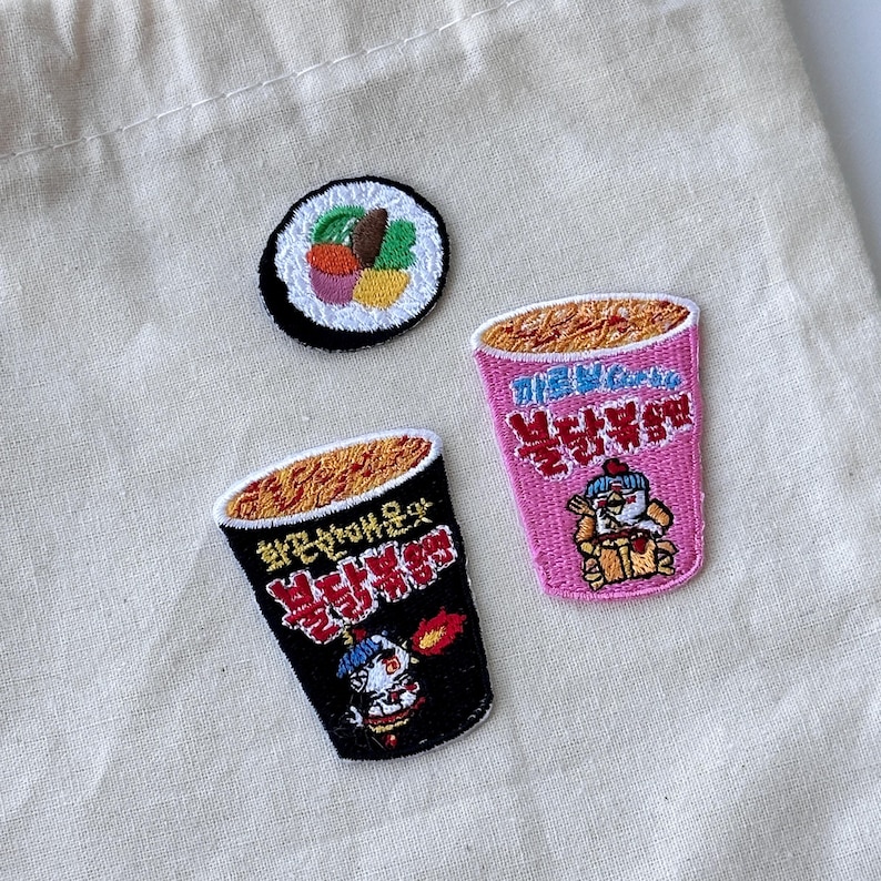 Buldak Ramen Patch | 불닭 | Carbo Buldak Noodle | K-food Iron on | Korean ...