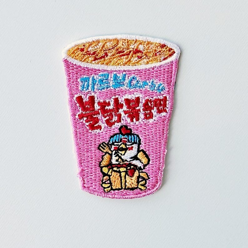 Buldak Ramen Patch | 불닭 | Carbo Buldak Noodle | K-food Iron on | Korean ...