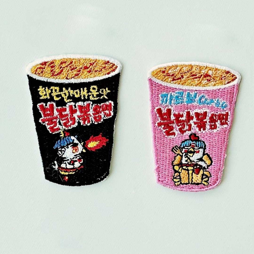 Buldak Ramen Patch | 불닭 | Carbo Buldak Noodle | K-food Iron on | Korean ...