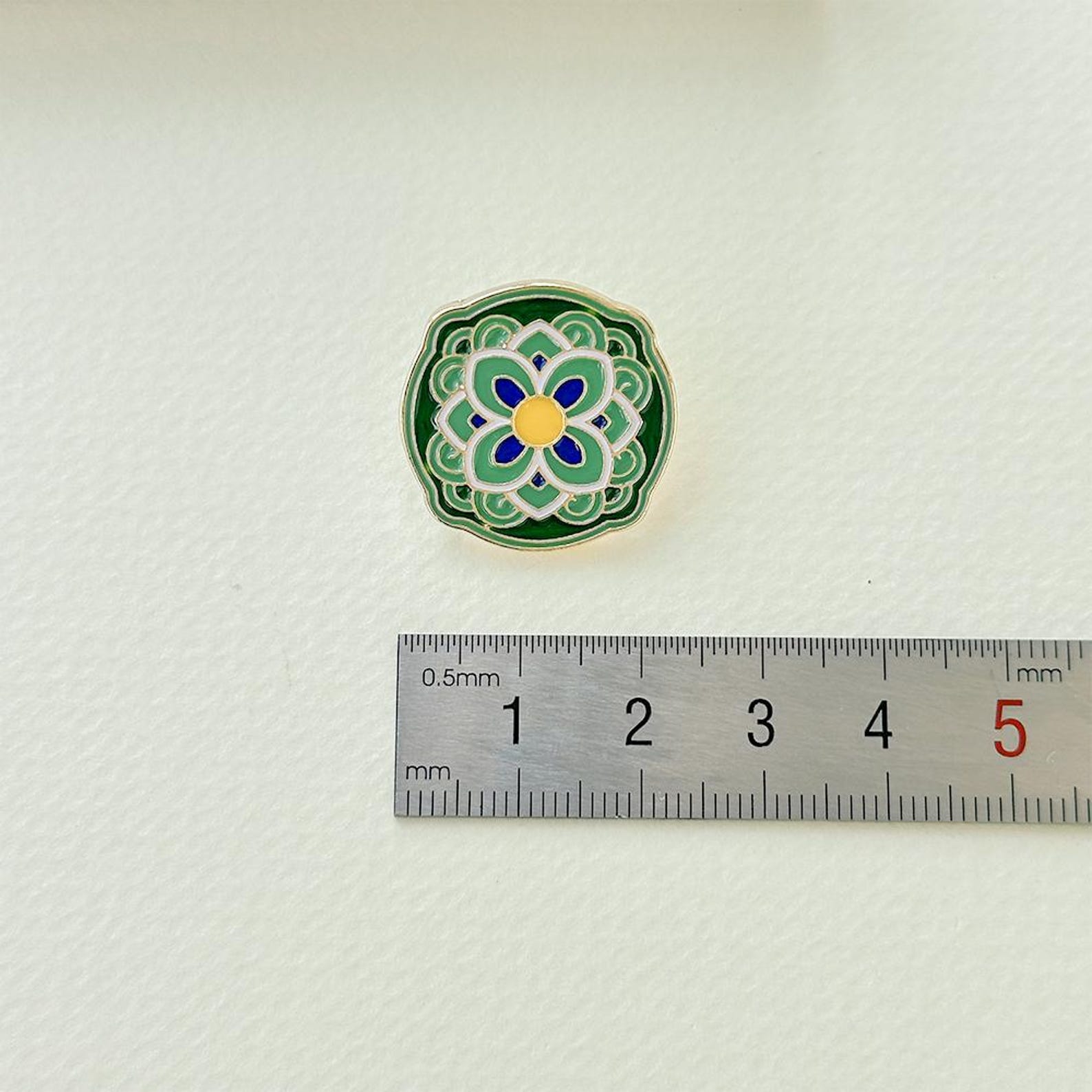 Korean Dancheong Enamel Pin, Traditional Pattern Brooch, Kpop Demon ...