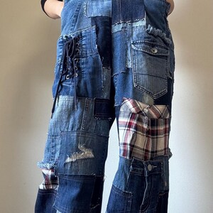 Upcycled Patchwork Denim Overalls – Handmade One-of-a-kind Reworked ...