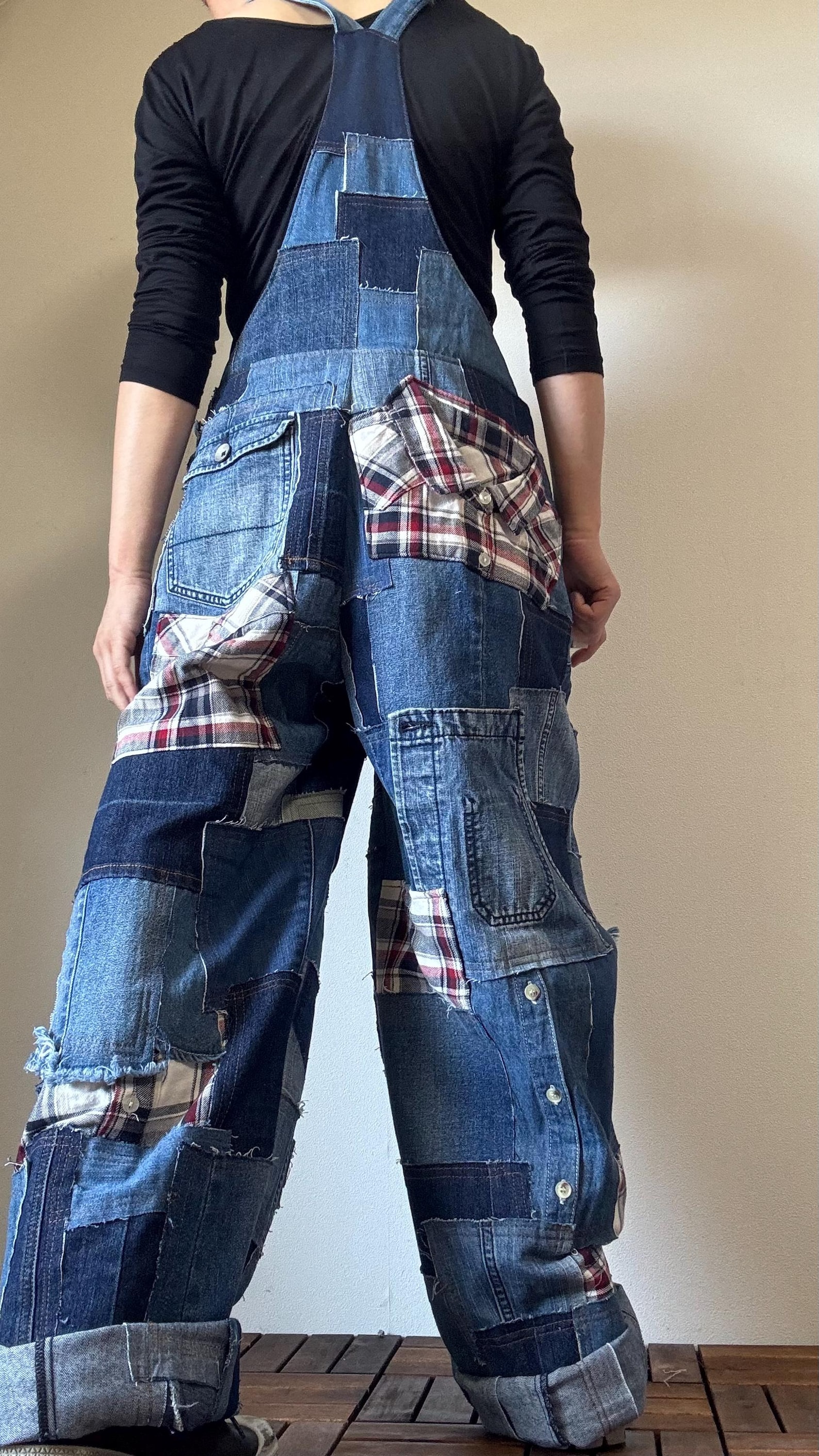 Upcycled Patchwork Denim Overalls – Handmade One-of-a-kind Reworked ...