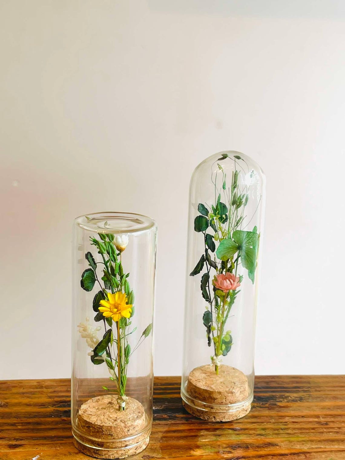 Mini Dried Flower Dome – Handmade Glass Jar Floral Decor Gift - Etsy