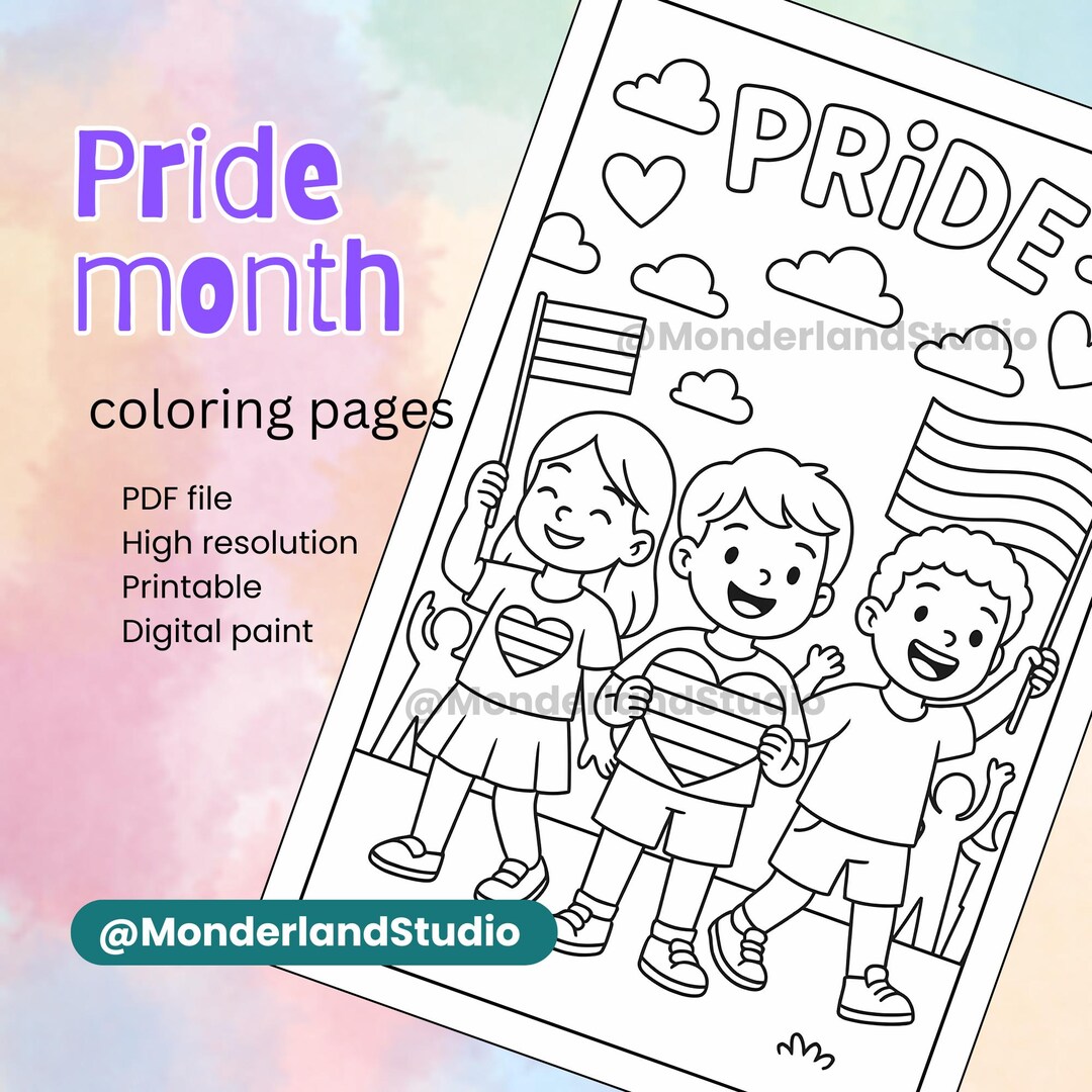 Pride Month Coloring Page – Cute LGBTQ Printable for Kids – Rainbow ...
