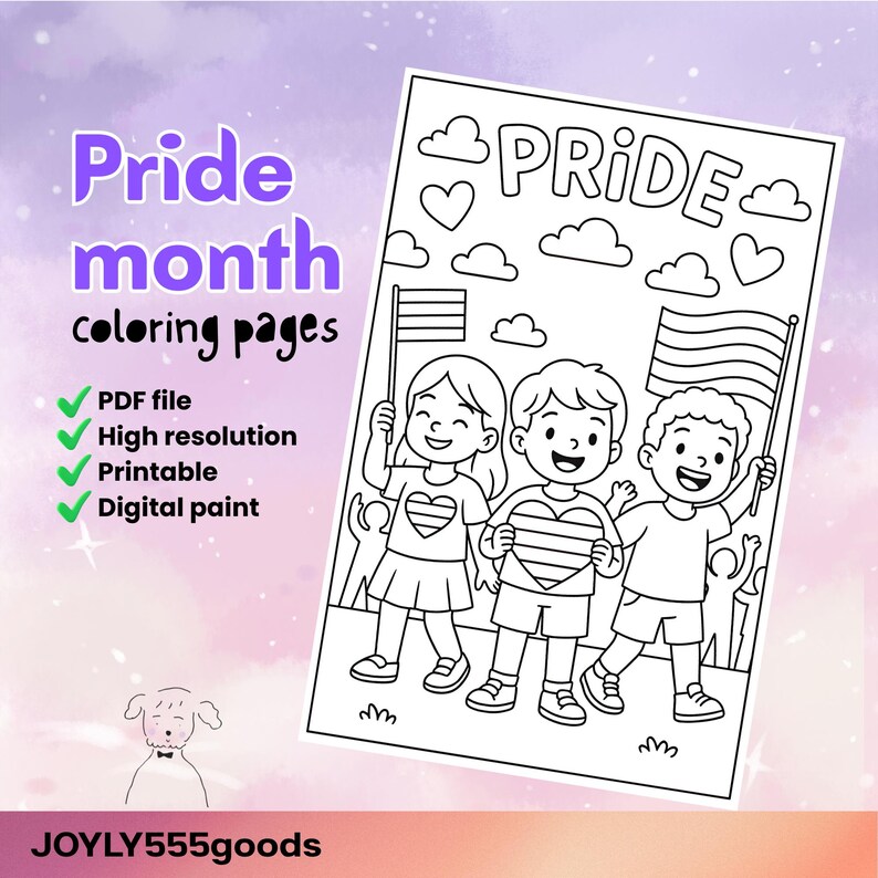 Pride Month Coloring Page PDF, LGBTQ+ Printable Art, Rainbow Coloring ...