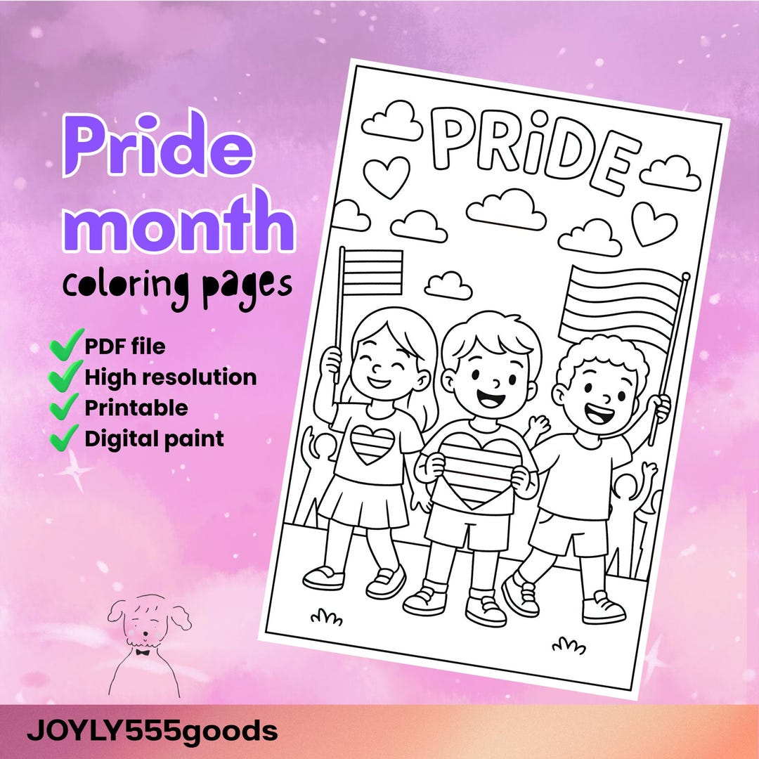 Pride Month Coloring Page PDF, LGBTQ+ Printable Art, Rainbow Coloring ...