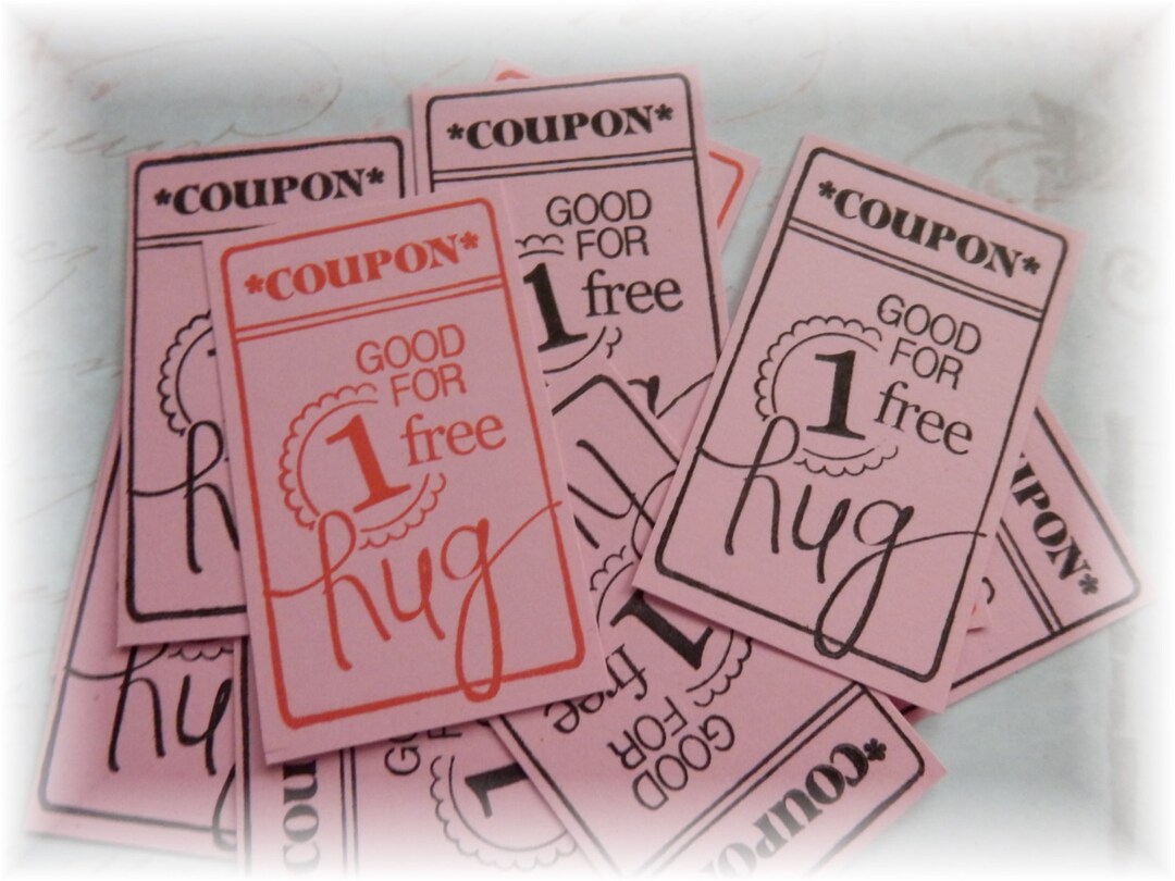 Good for One Hug Coupons/tickets Red, Black, or 1/2 & 1/2 10 - Etsy