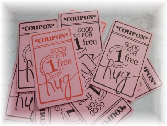 Good for One Hug Coupons/Tickets Red Black or 1/2 & 1/2 | Etsy