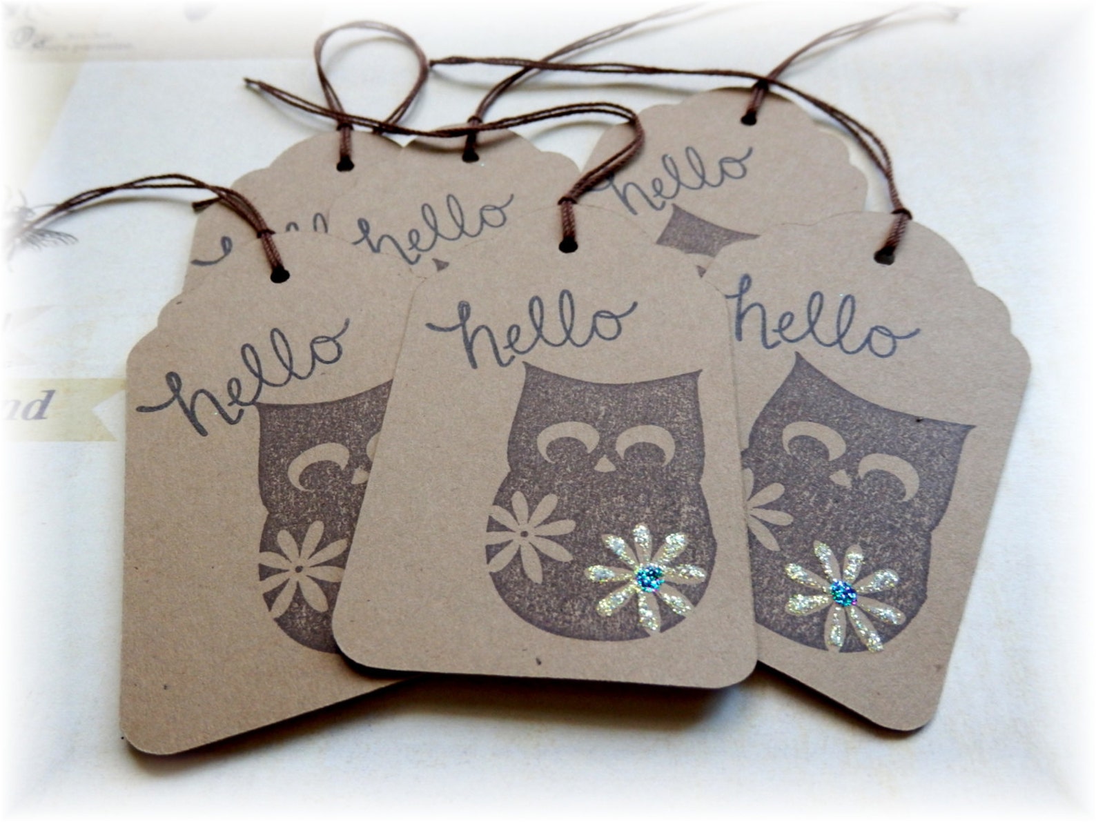 Owl Hello Friendship Thank You Owl Tags 6 | Etsy