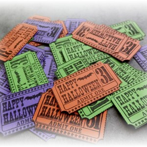 Happy Halloween - Admit One - October 31st - Tickets - (10) ORANGE - Etsy