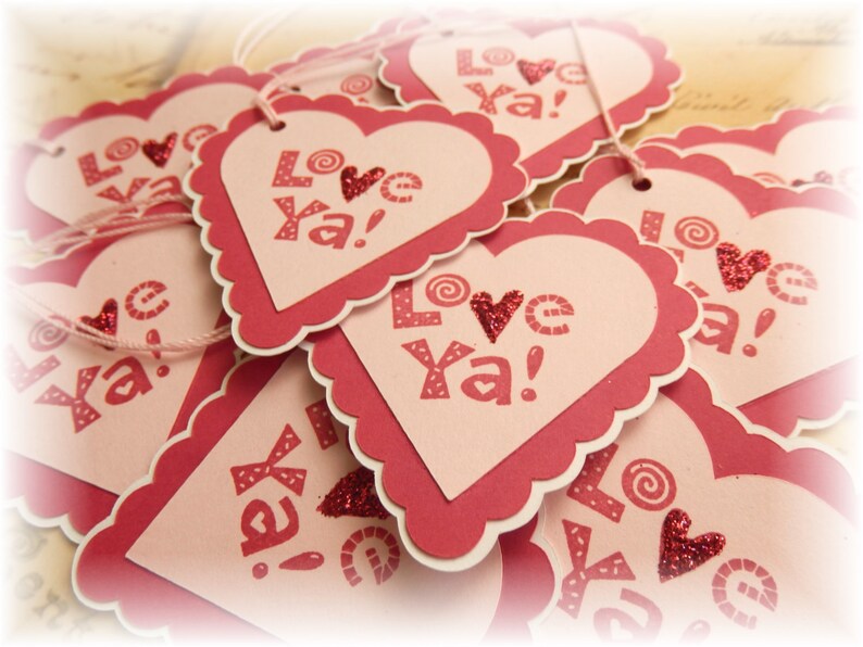 Love Ya Heart Shaped Tags Valentine Gift/hang Tag 10 | Etsy