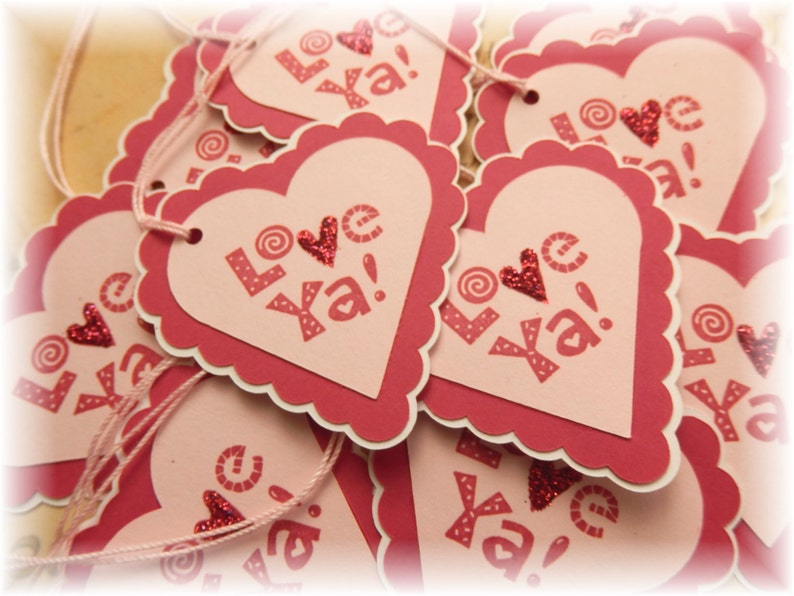 Love Ya Heart Shaped Tags Valentine Gift/hang Tag 10 | Etsy