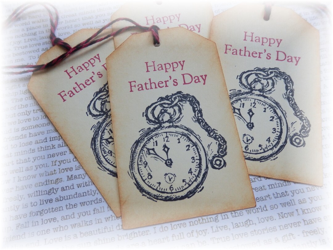 Fathers Day Pocket Watch Gift/ Hang Tags 4 NEW - Etsy