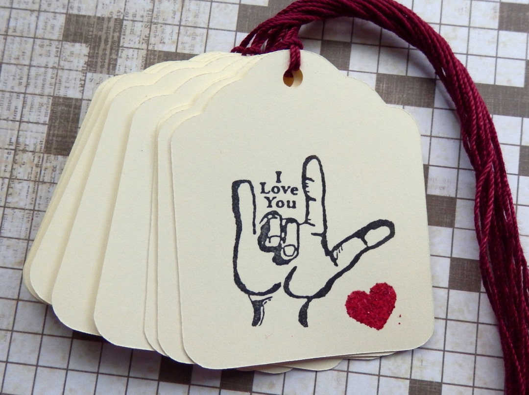 I Love You - American Sign Language/asl Gift/tags (8) - Etsy