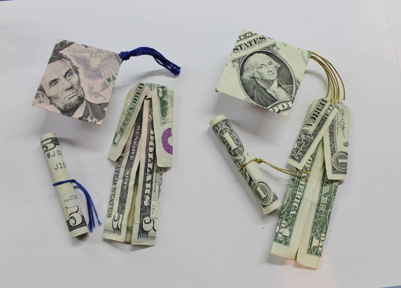 Money Origami Graduation Cap Robe and Diploma Choose your | Etsy