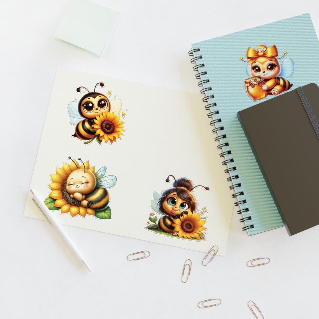 Cute Bee Themed Sticker Sheets, Perfect for Scrapbooking, Party Favors ...