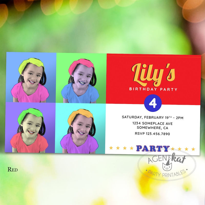 Pop Art Party Invitation - Etsy