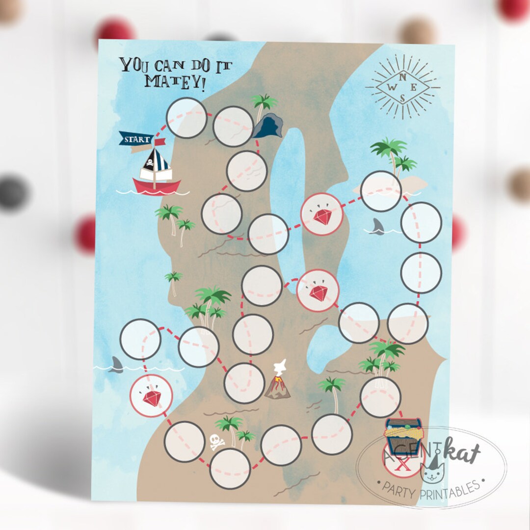 Pirate Reward Chart, Pirate Potty Training Chart, Treasure Map Game ...