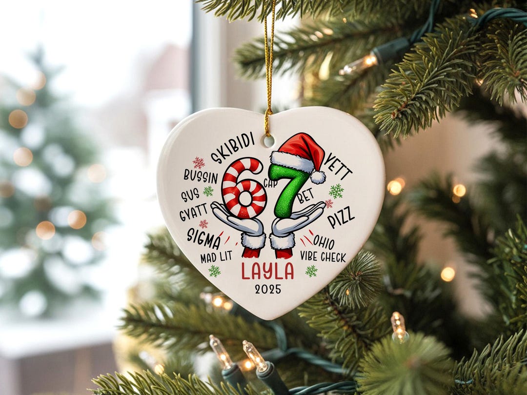 Funny Gen Alpha Slang Ornament 2025, 67 Six Seven Skibidi Rizz Gyatt ...