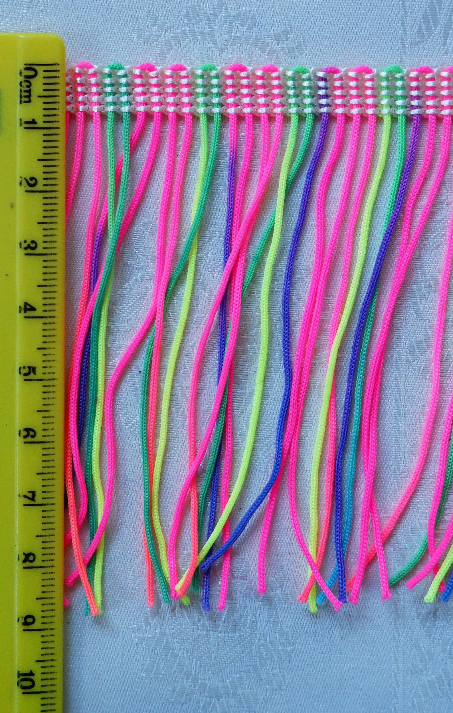 Neon Rainbow Fringe Trim, Long 90mm Fringe Price per Metre - Etsy UK