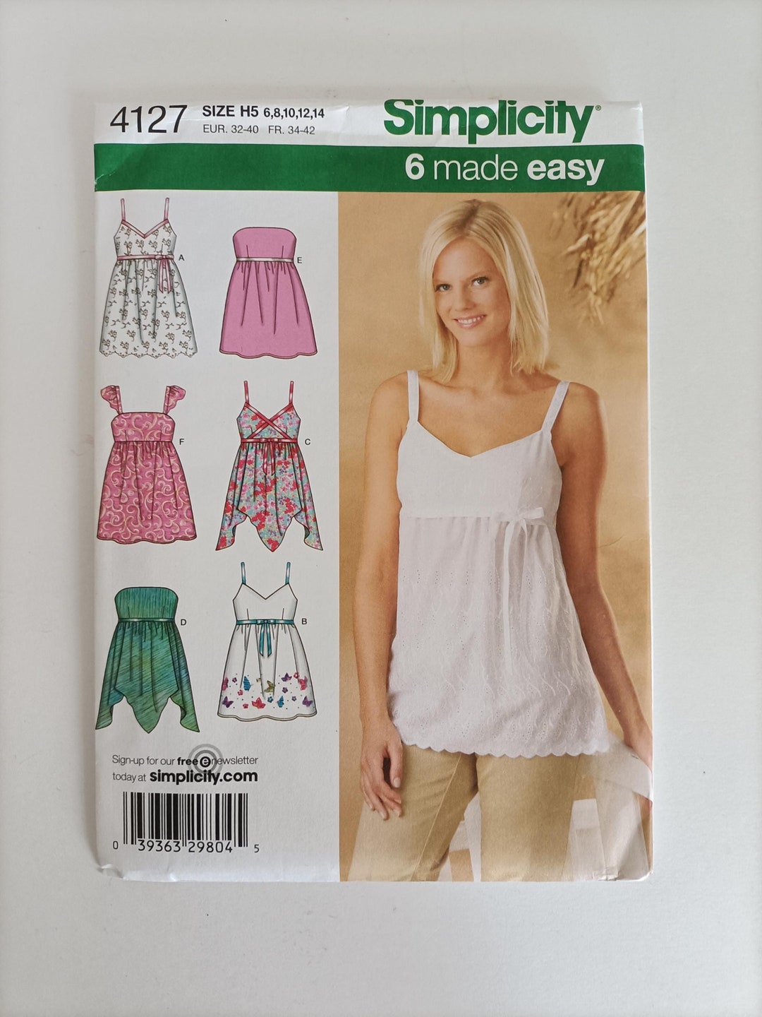 Simplicity 4127, Misses Top Pattern, Sizes 6 14, UNCUT Pattern - Etsy